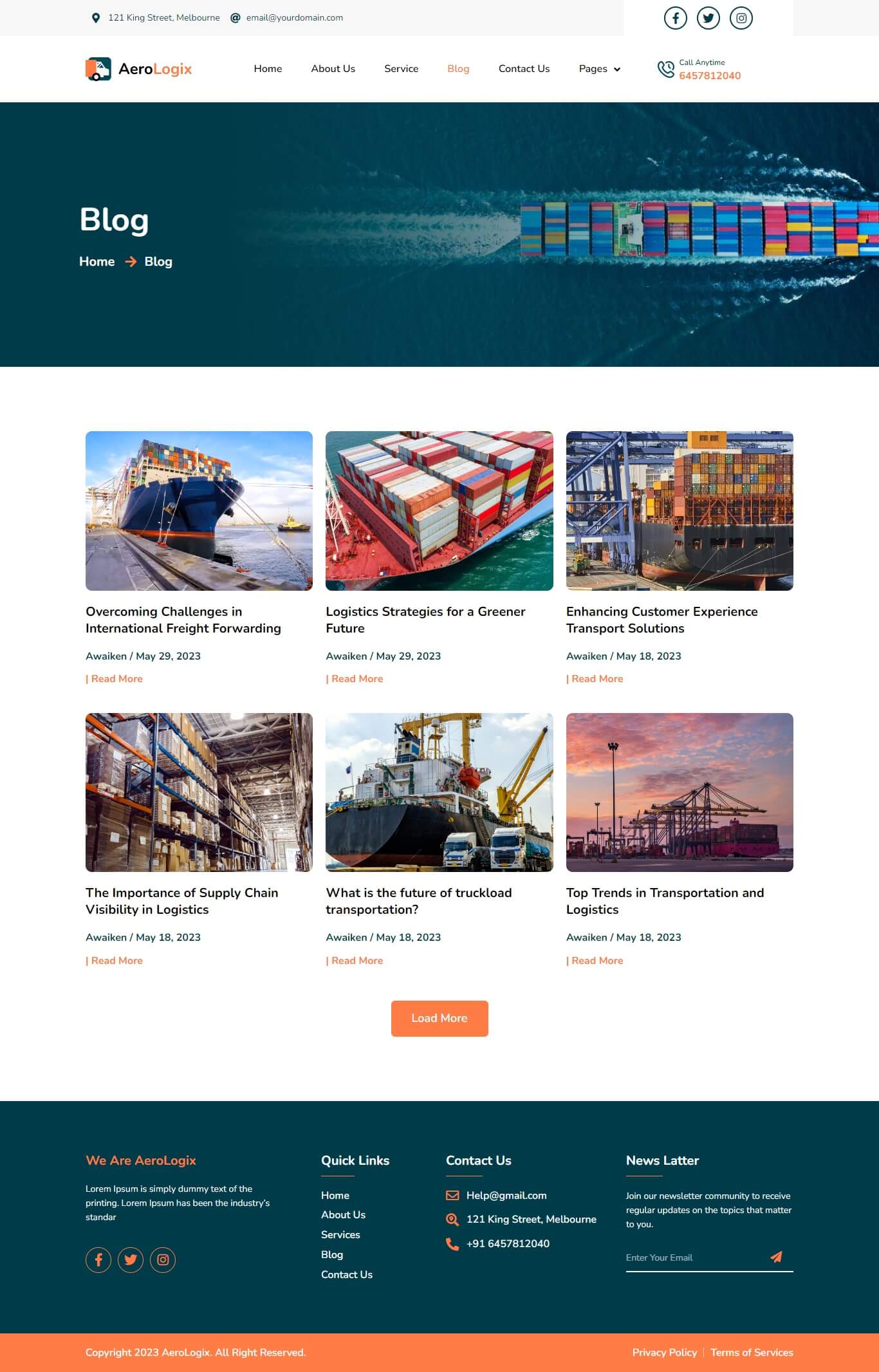 AeroLogix - Logistics & Transportation Elementor Template Kit by awaiken